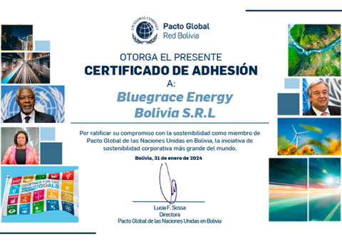 Inicio con noticia - Bluegrace Energy Bolivia
